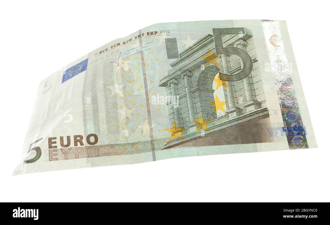 Euro banknote isolated on white Stock Photo - Alamy