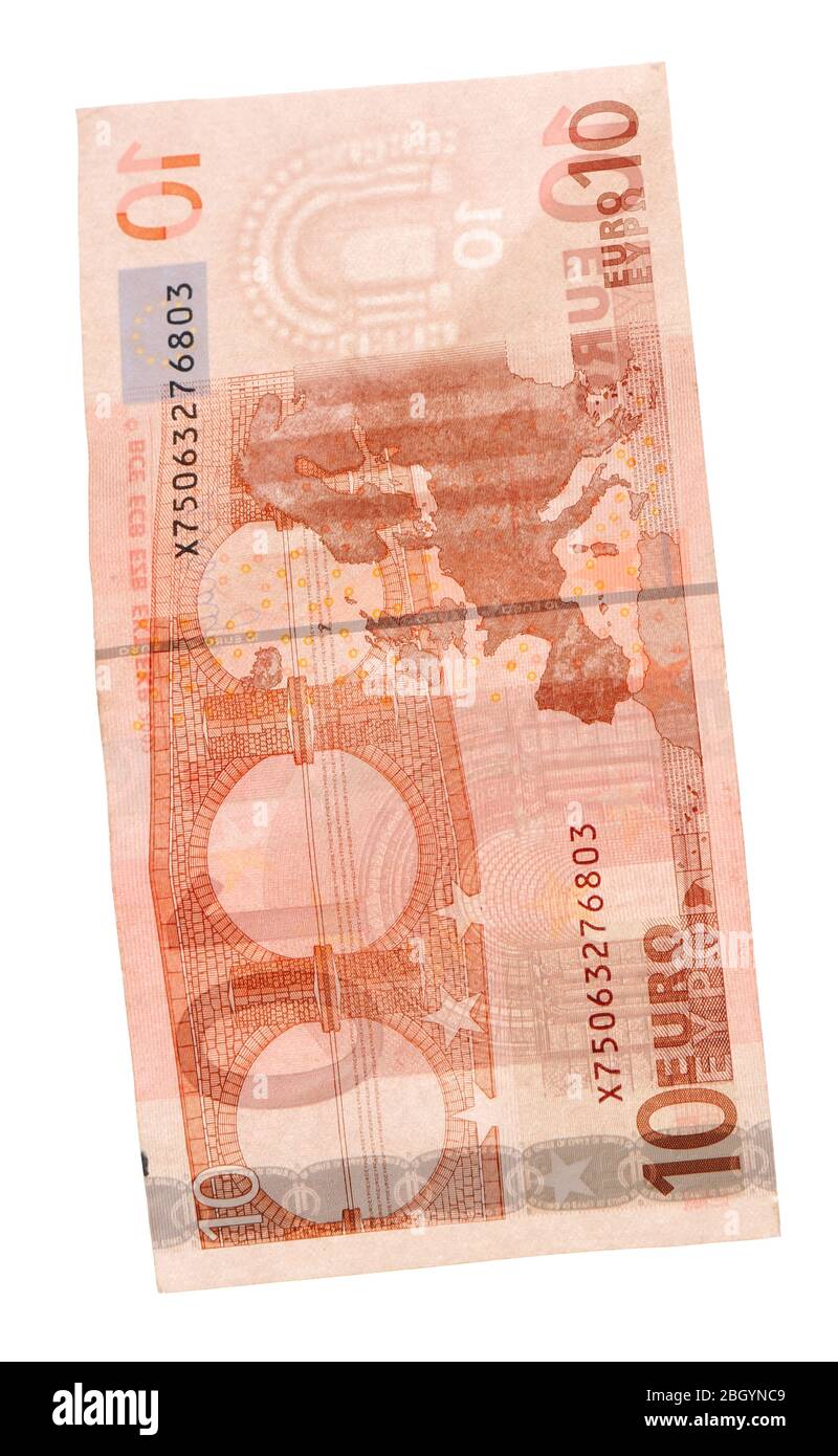 Euro banknote isolated on white Stock Photo - Alamy