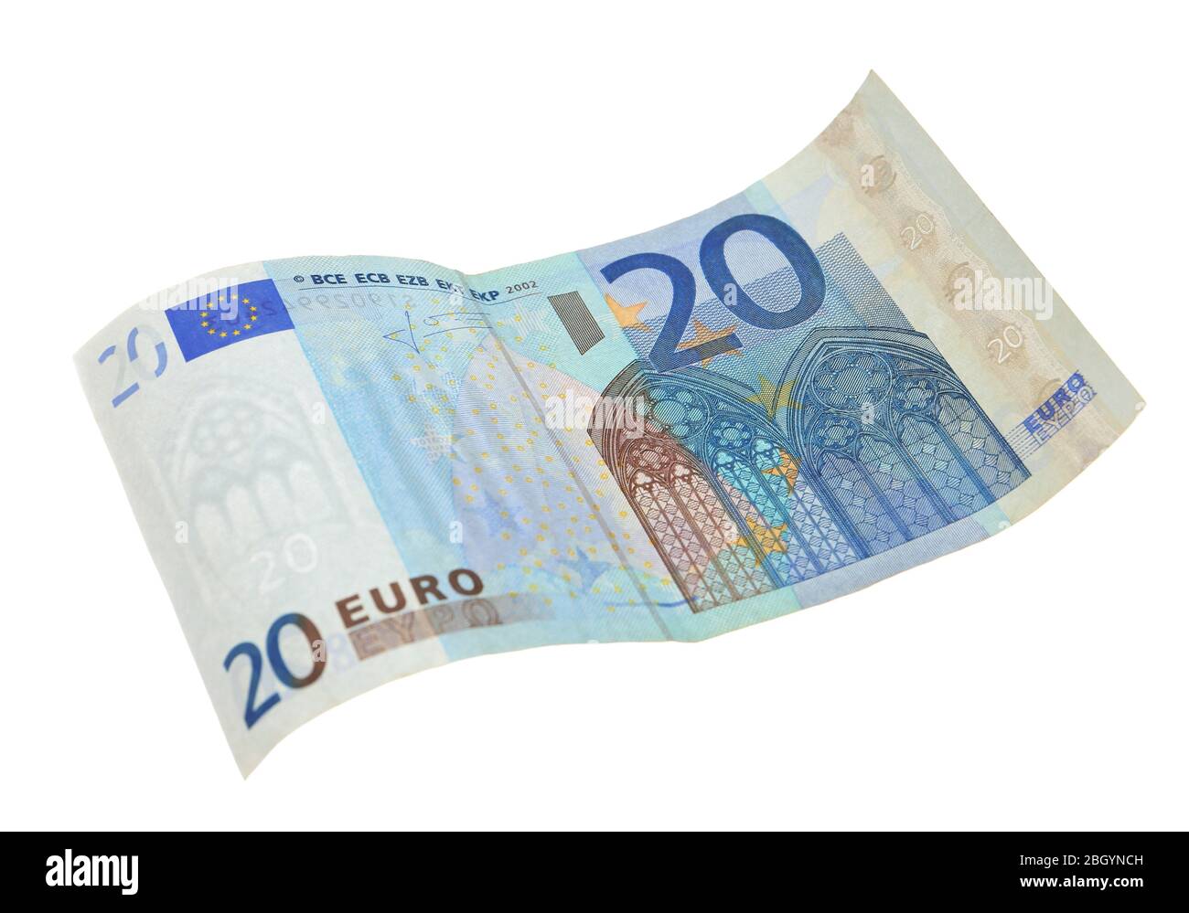 Euro banknote isolated on white Stock Photo - Alamy