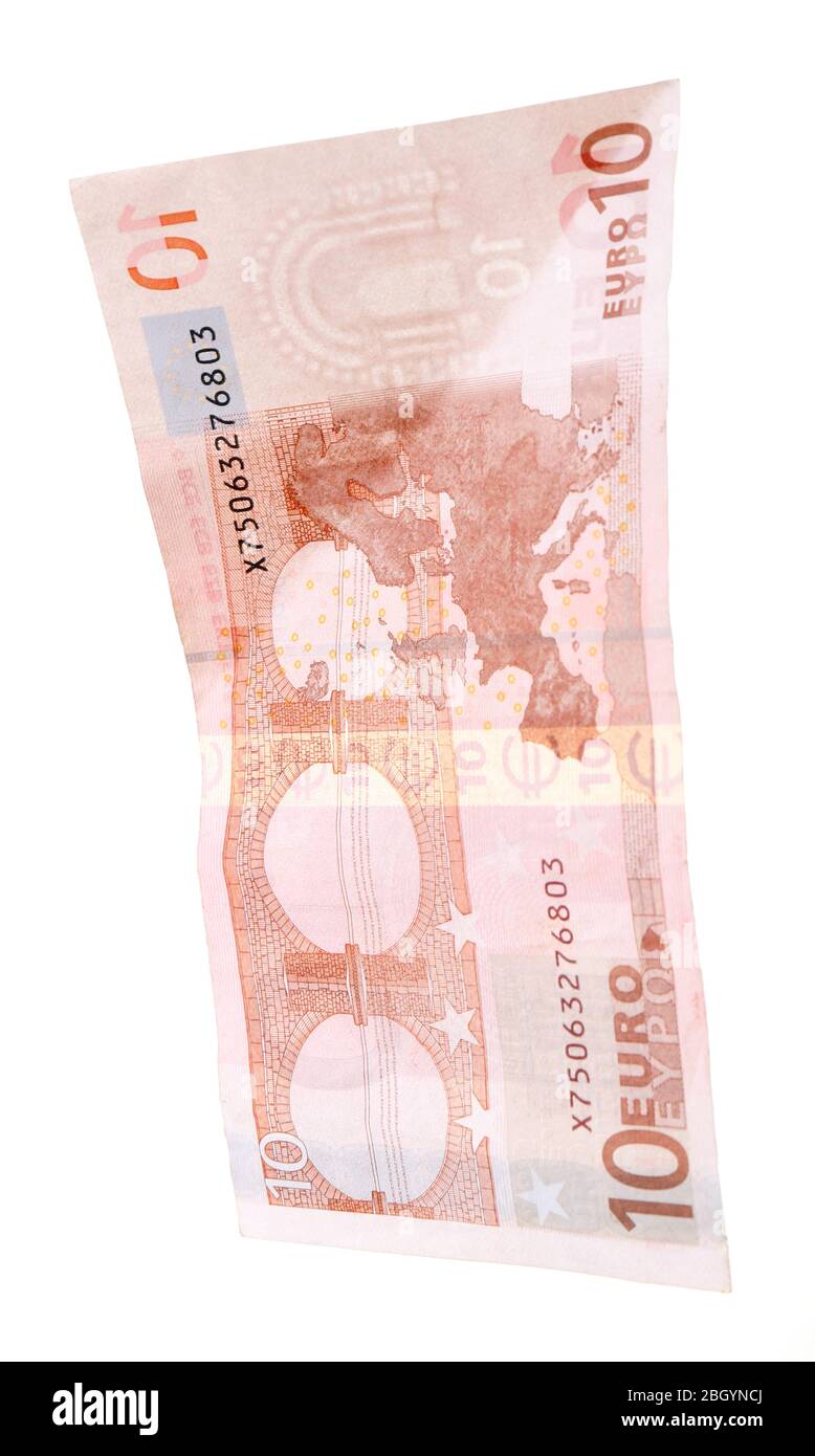 Euro banknote isolated on white Stock Photo - Alamy