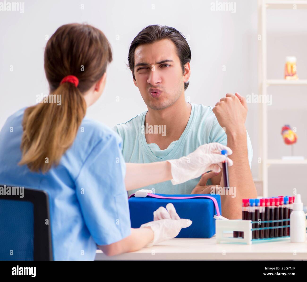 The young patient during blood test sampling procedure Stock Photo - Alamy