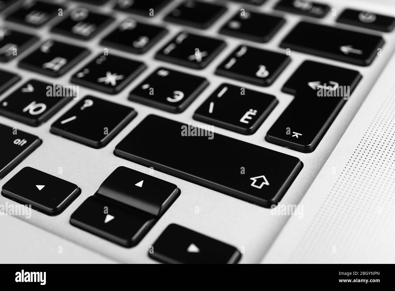Keyboard of modern laptop close up Stock Photo - Alamy