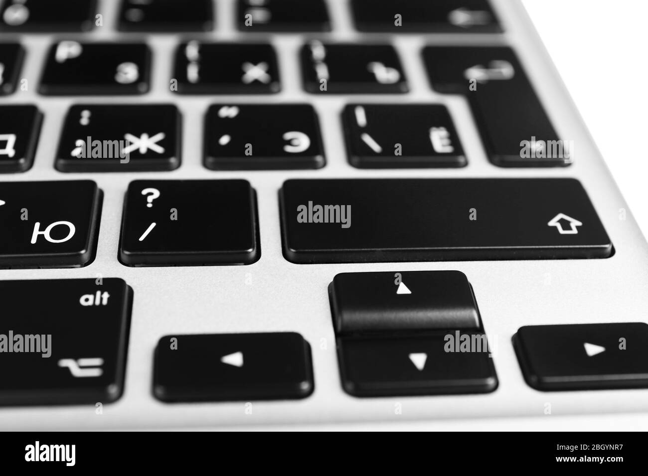 Keyboard of modern laptop close up Stock Photo - Alamy