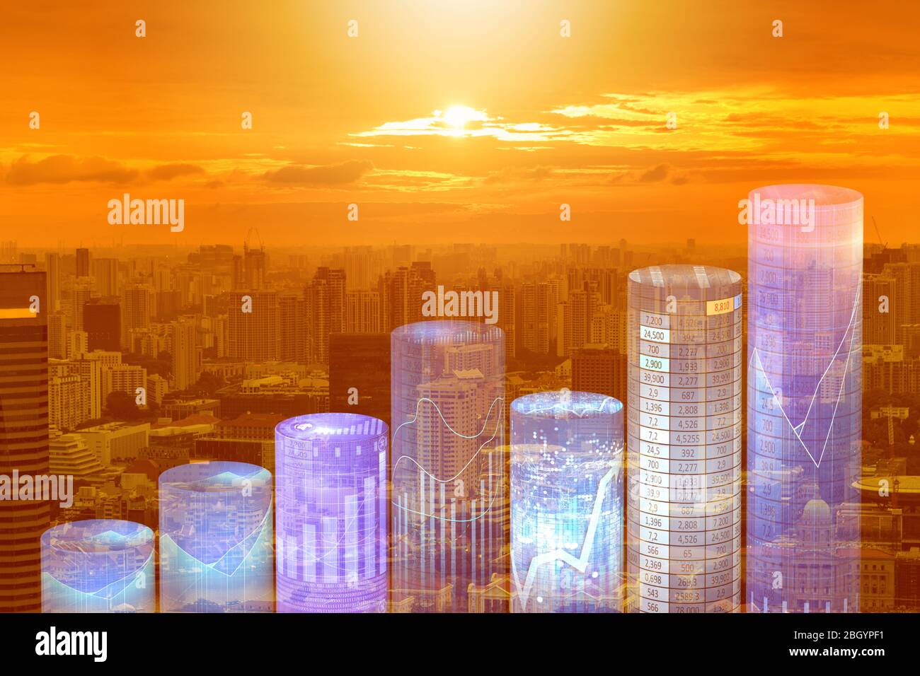 The economic growth concept with charts Stock Photo - Alamy