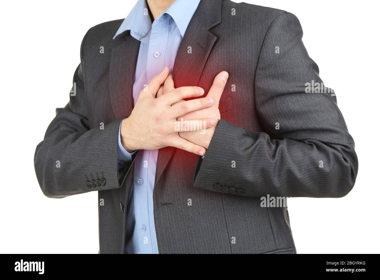 Man having chest pain - heart attack Stock Photo - Alamy