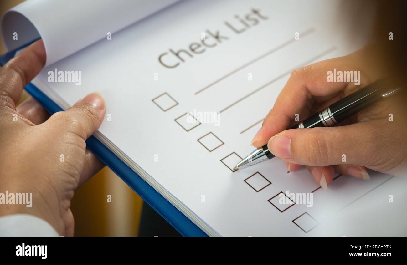 Checklist check list choice hi-res stock photography and images - Alamy