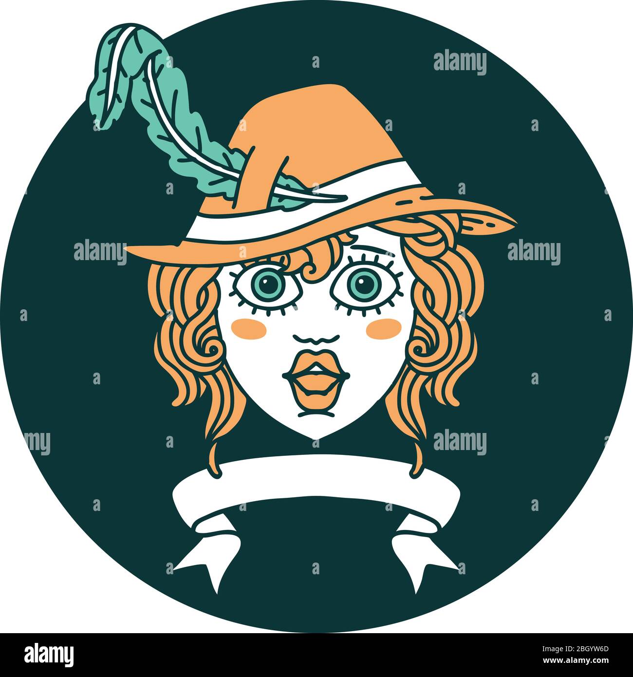 icon of human bard character with banner Stock Vector Image & Art - Alamy