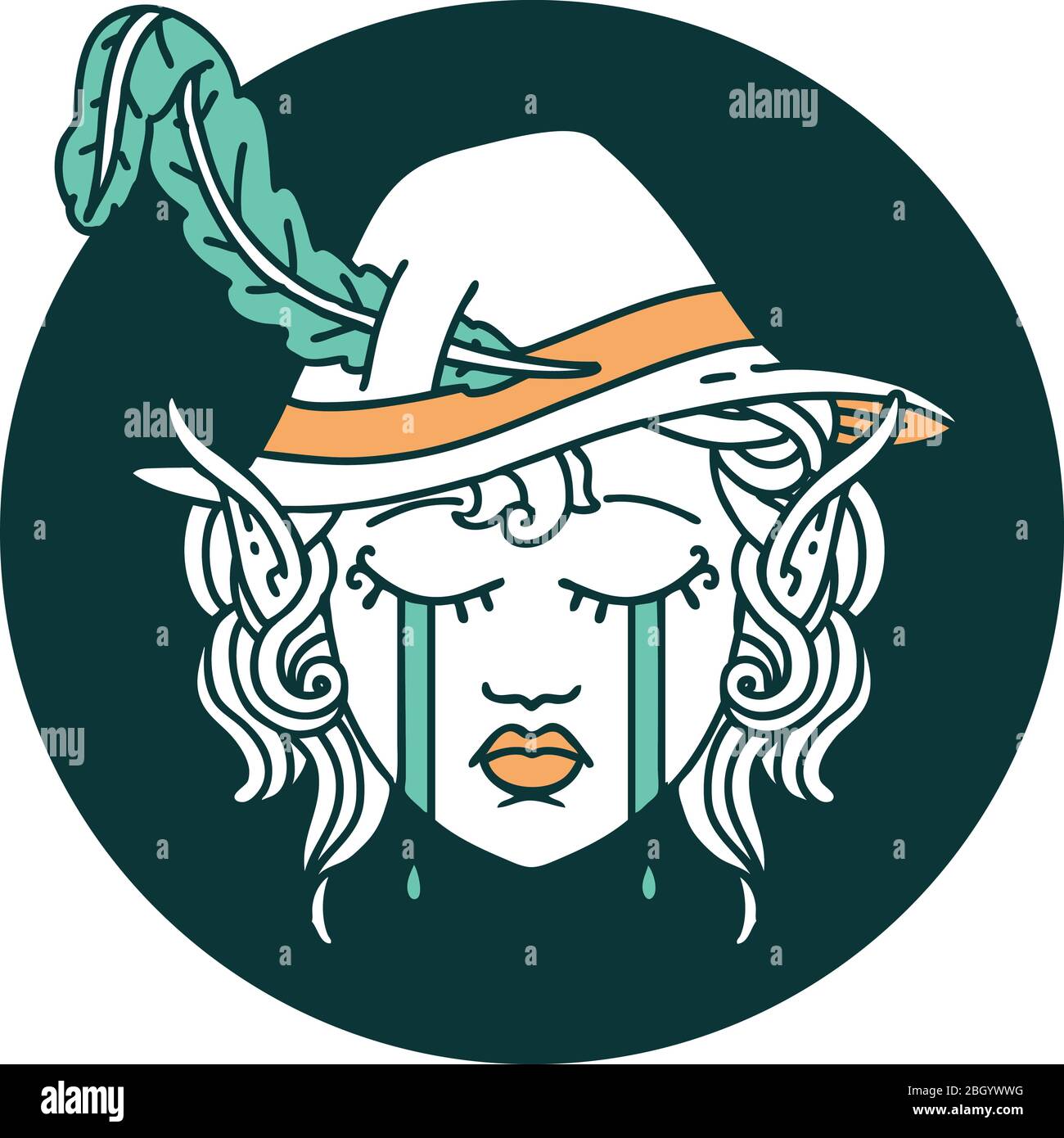 icon of crying elf bard character face Stock Vector Image & Art - Alamy