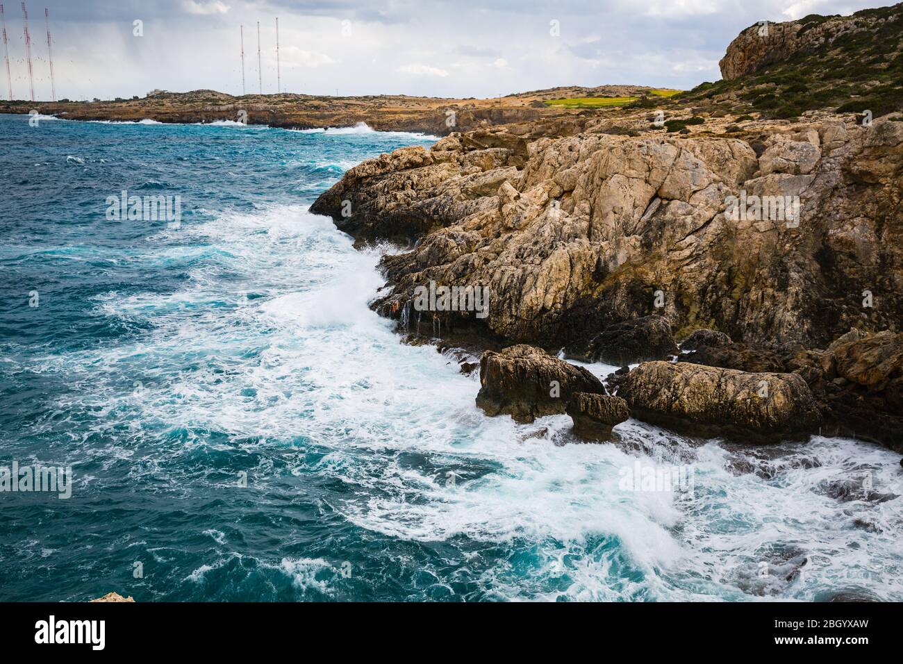 Coast of cyprus in winter Stock Photo - Alamy