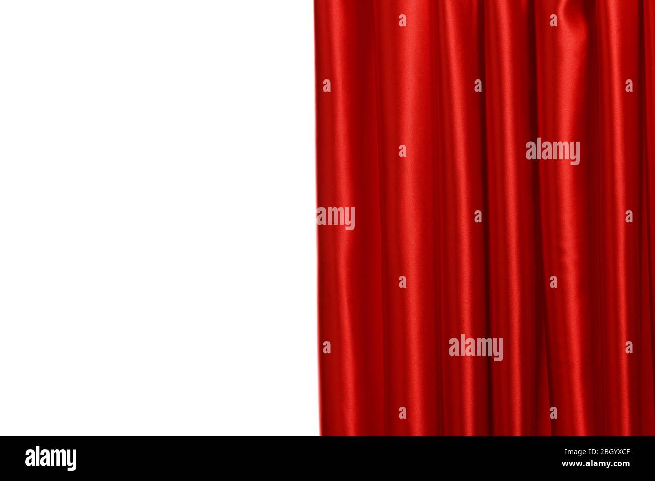 Red Curtain on white background Stock Photo - Alamy