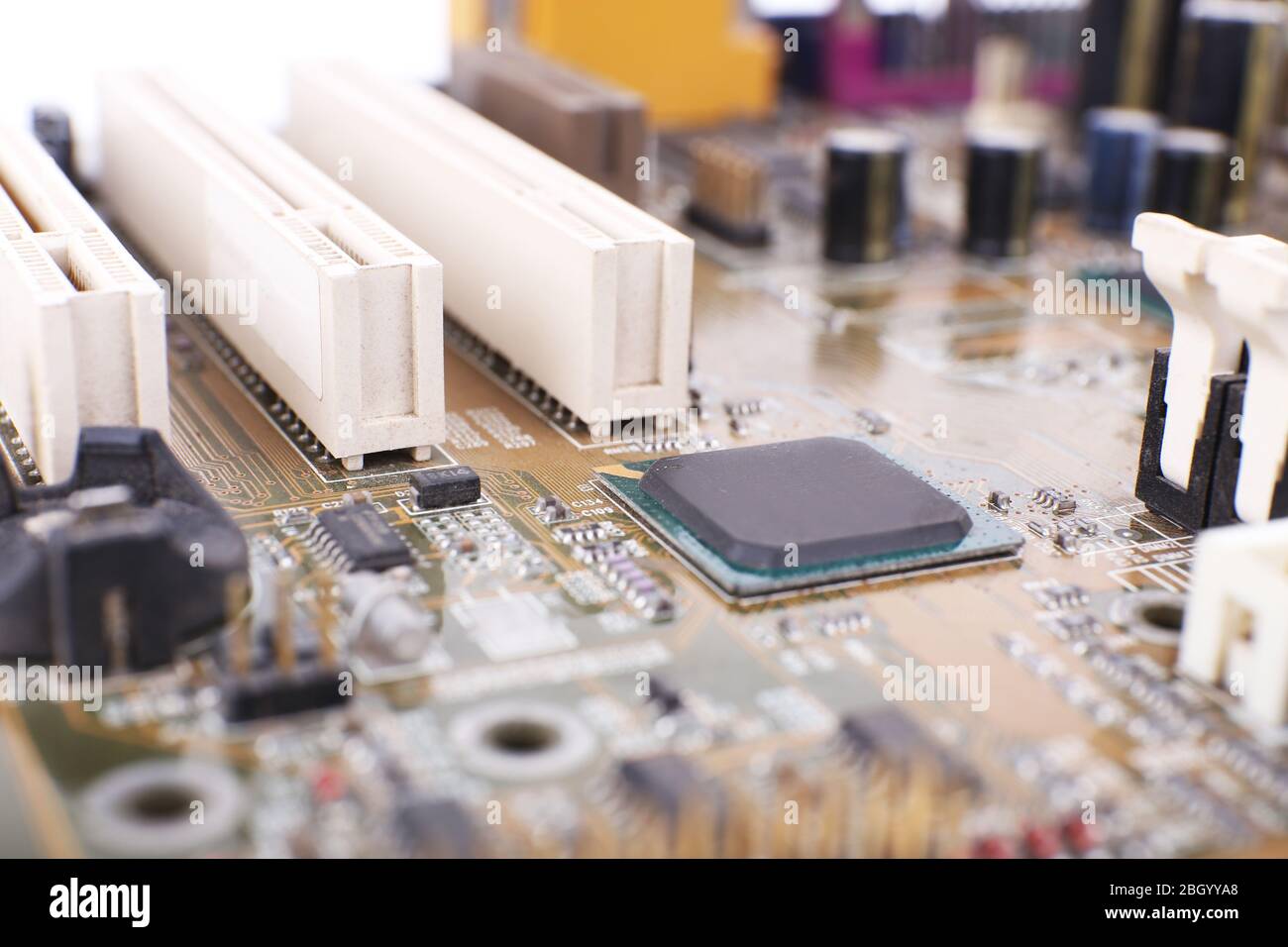 Computer motherboard, macro view Stock Photo - Alamy
