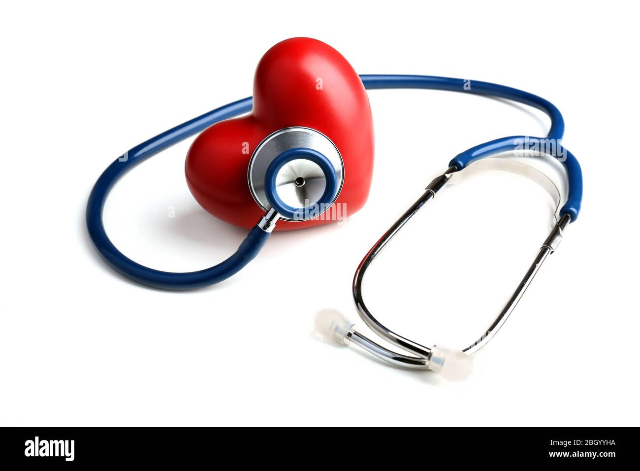 Stethoscope with heart isolated on white Stock Photo - Alamy