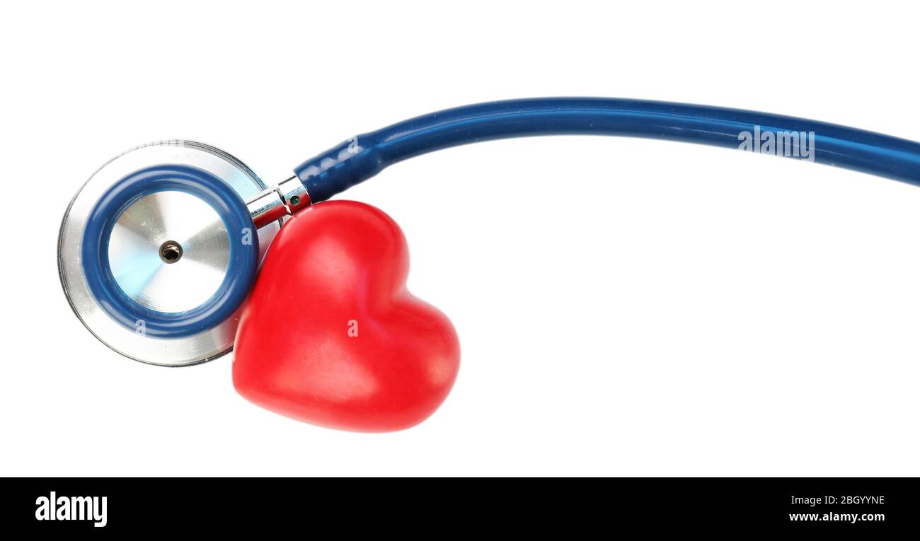Stethoscope with heart isolated on white Stock Photo - Alamy