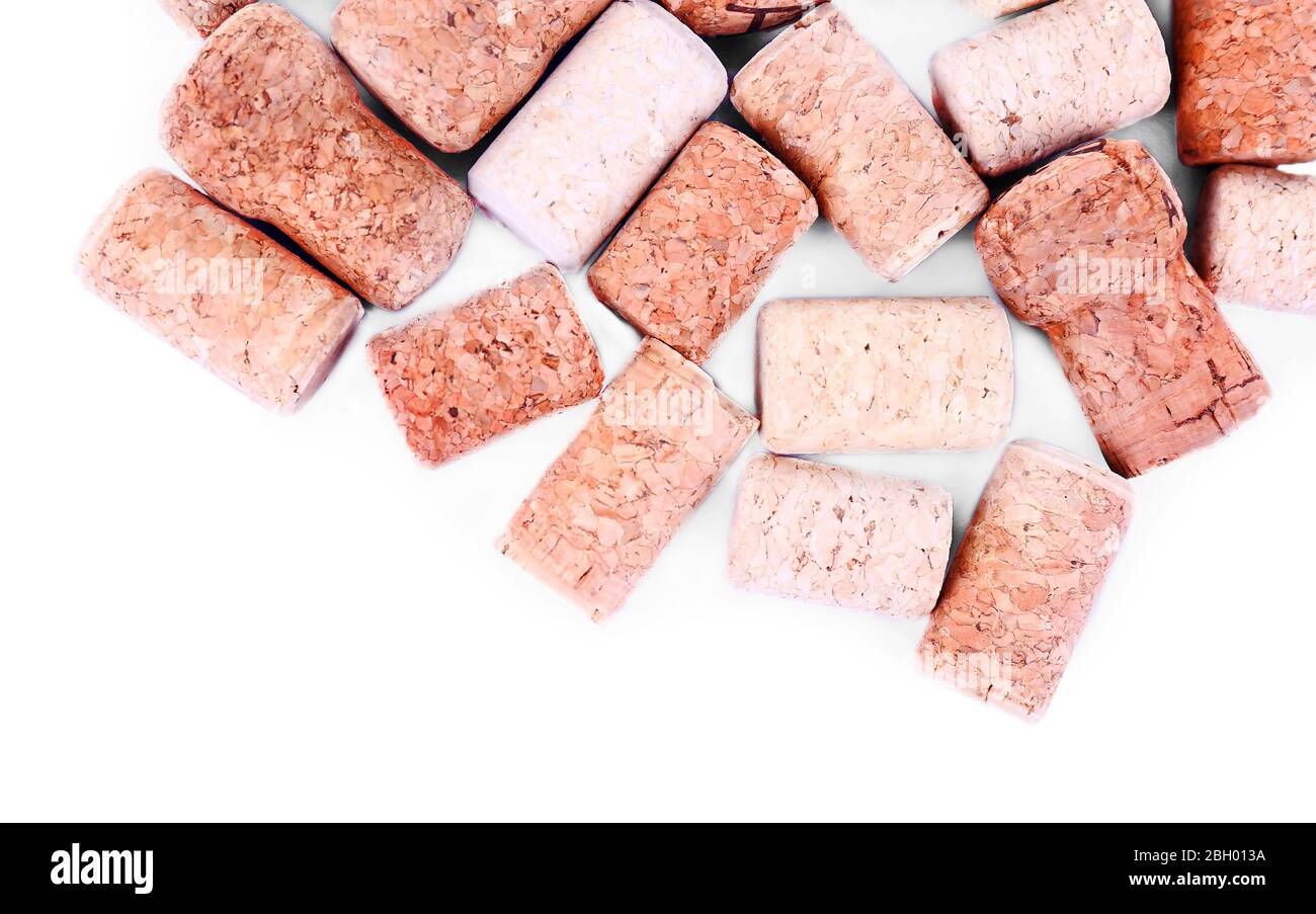 Wine corks isolated on white Stock Photo - Alamy