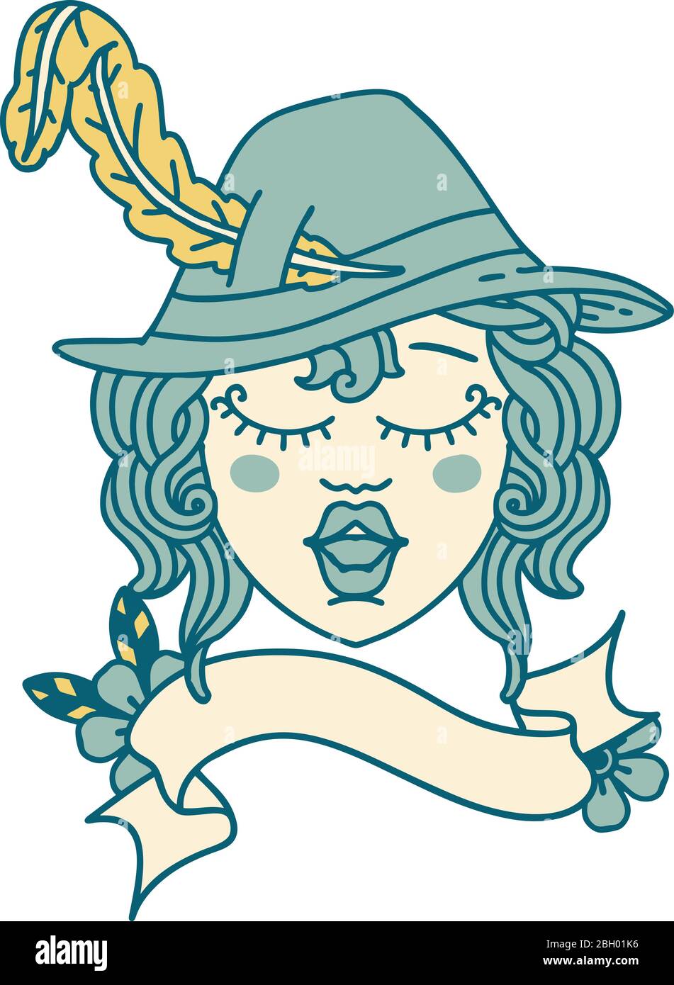 Retro Tattoo Style human bard character face Stock Vector Image & Art ...