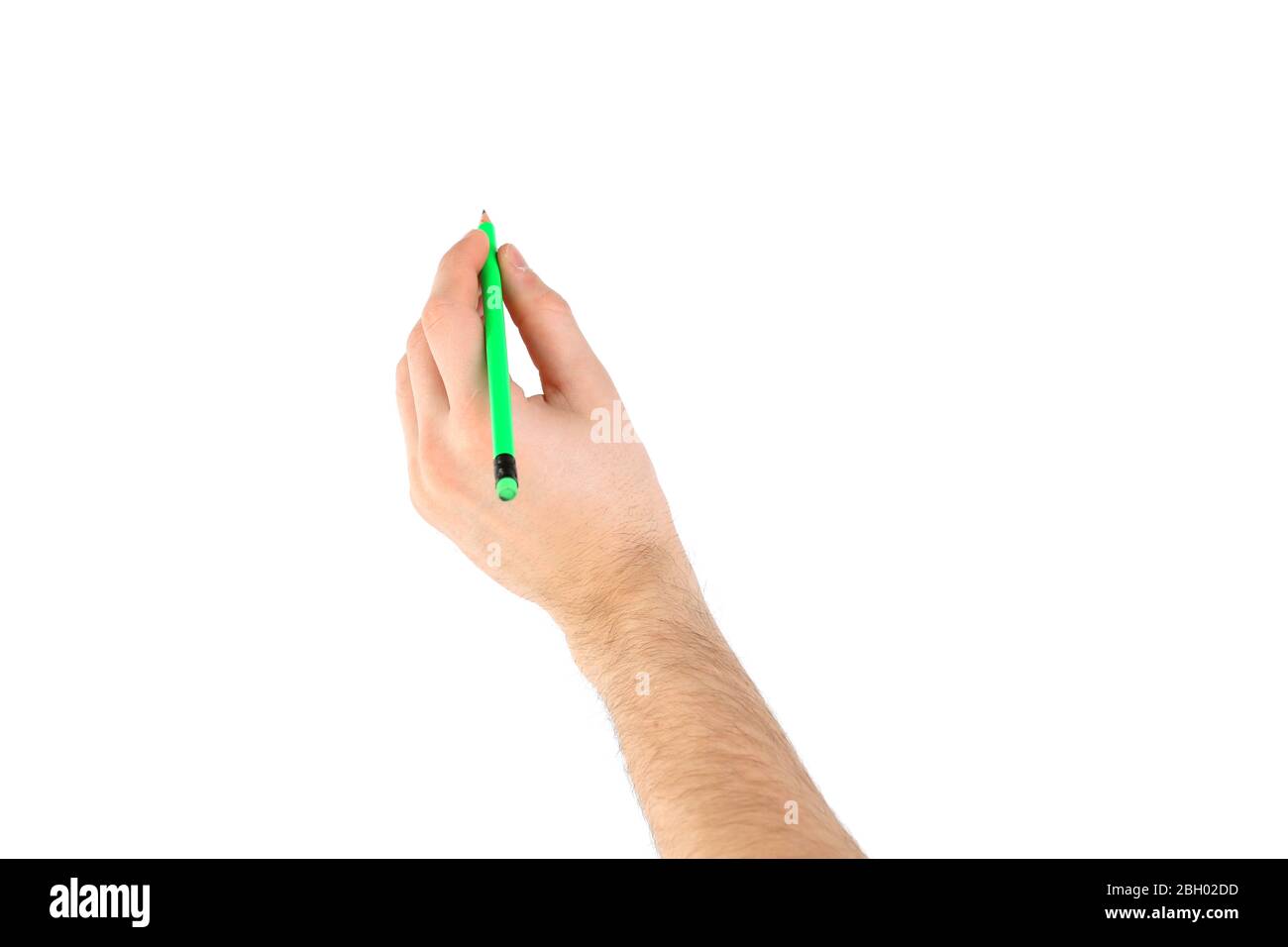 Hand holding green pencil drawing hi-res stock photography and images ...