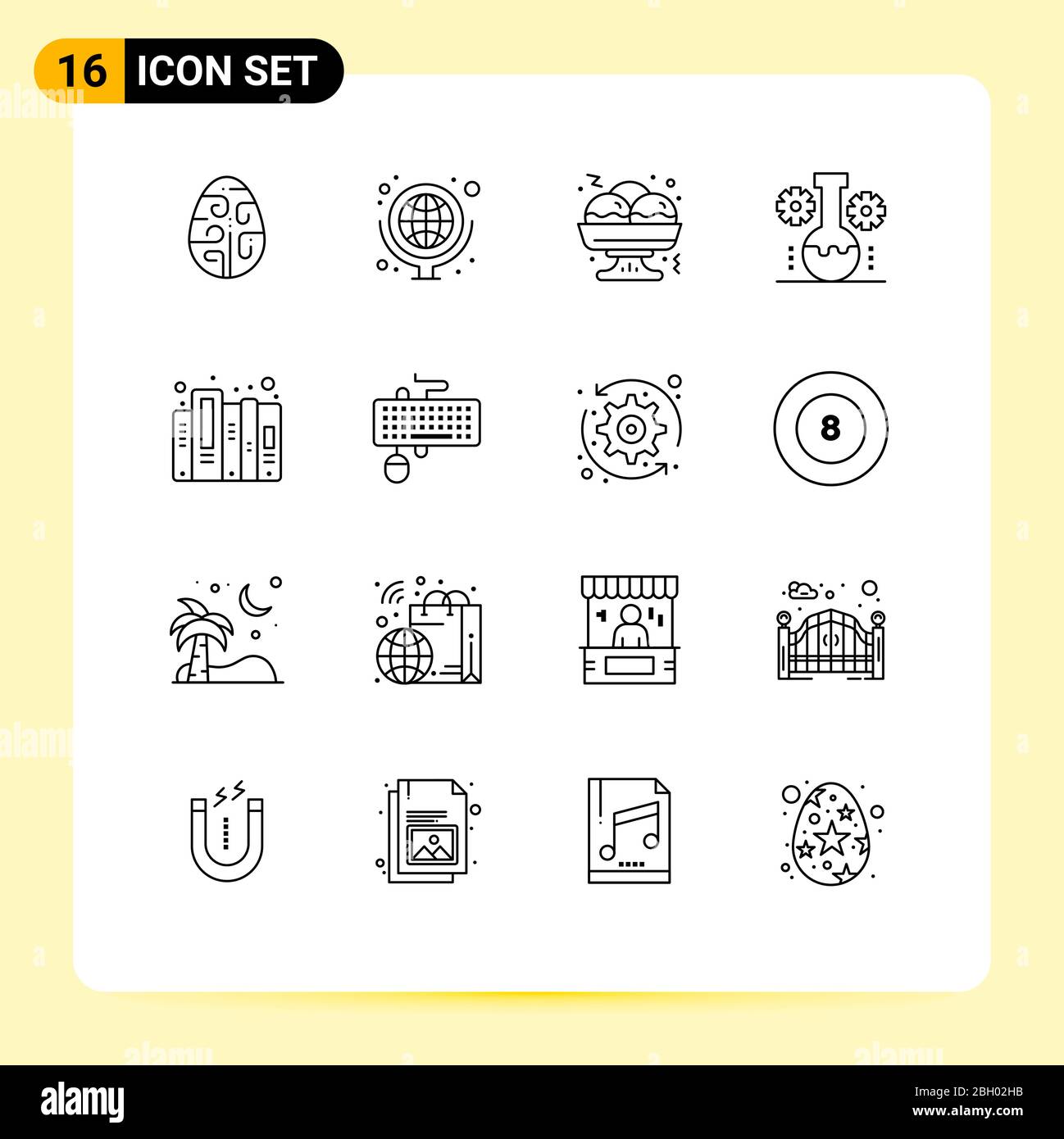 16 Creative Icons Modern Signs and Symbols of history, scientific ...