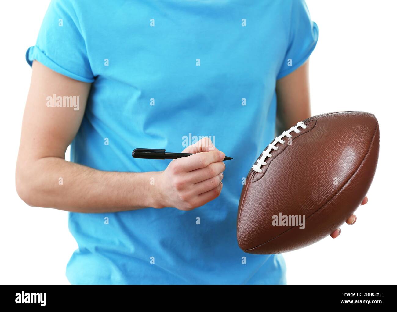 Autographs by American football star isolated on white background Stock ...
