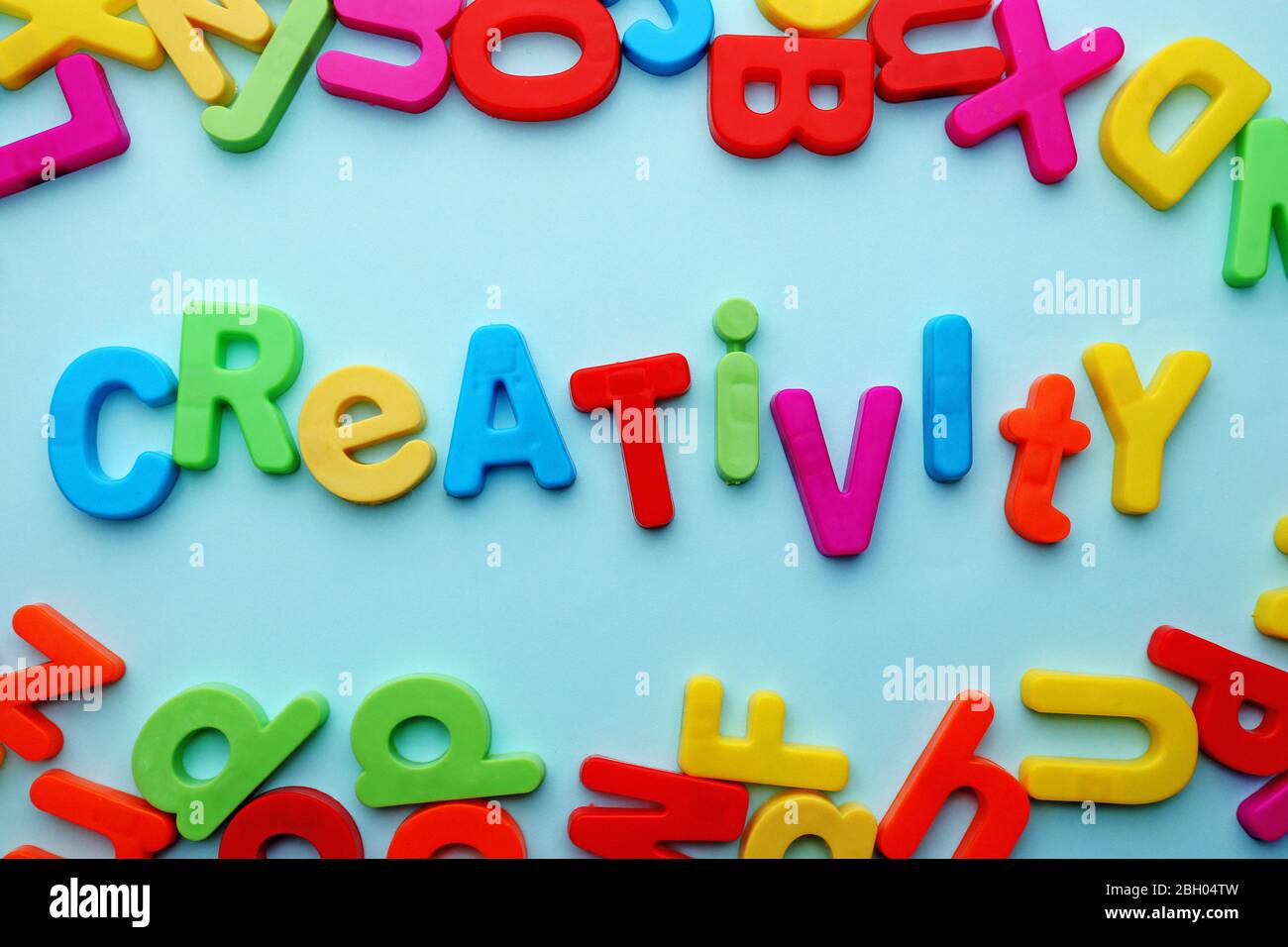Creativity motto by alphabet letters on colorful background Stock Photo ...