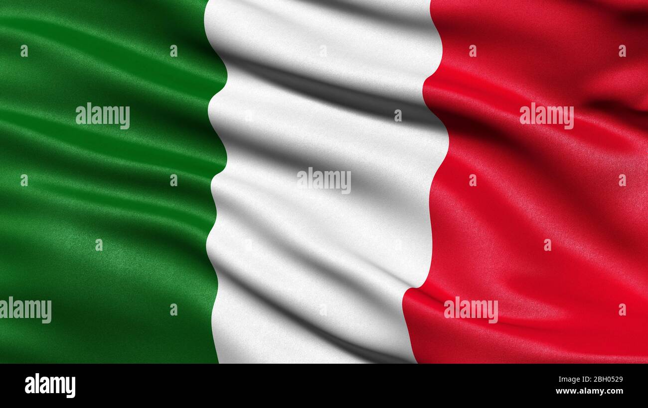 3D illustration of the flag of Italy waving in the wind Stock Photo - Alamy