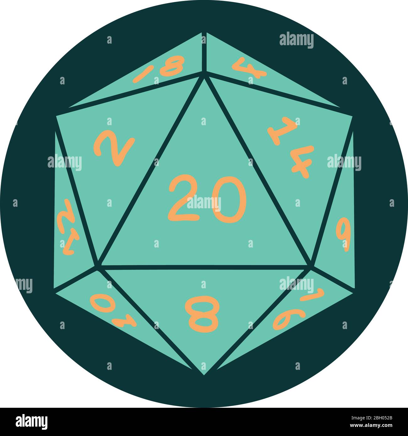 icon of natural 20 D20 dice roll Stock Vector Image & Art - Alamy