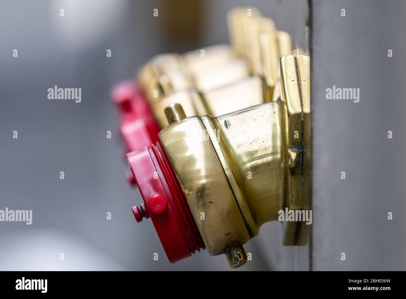 Fire extinguisher fire extinguisher mounted to wall hi-res stock ...