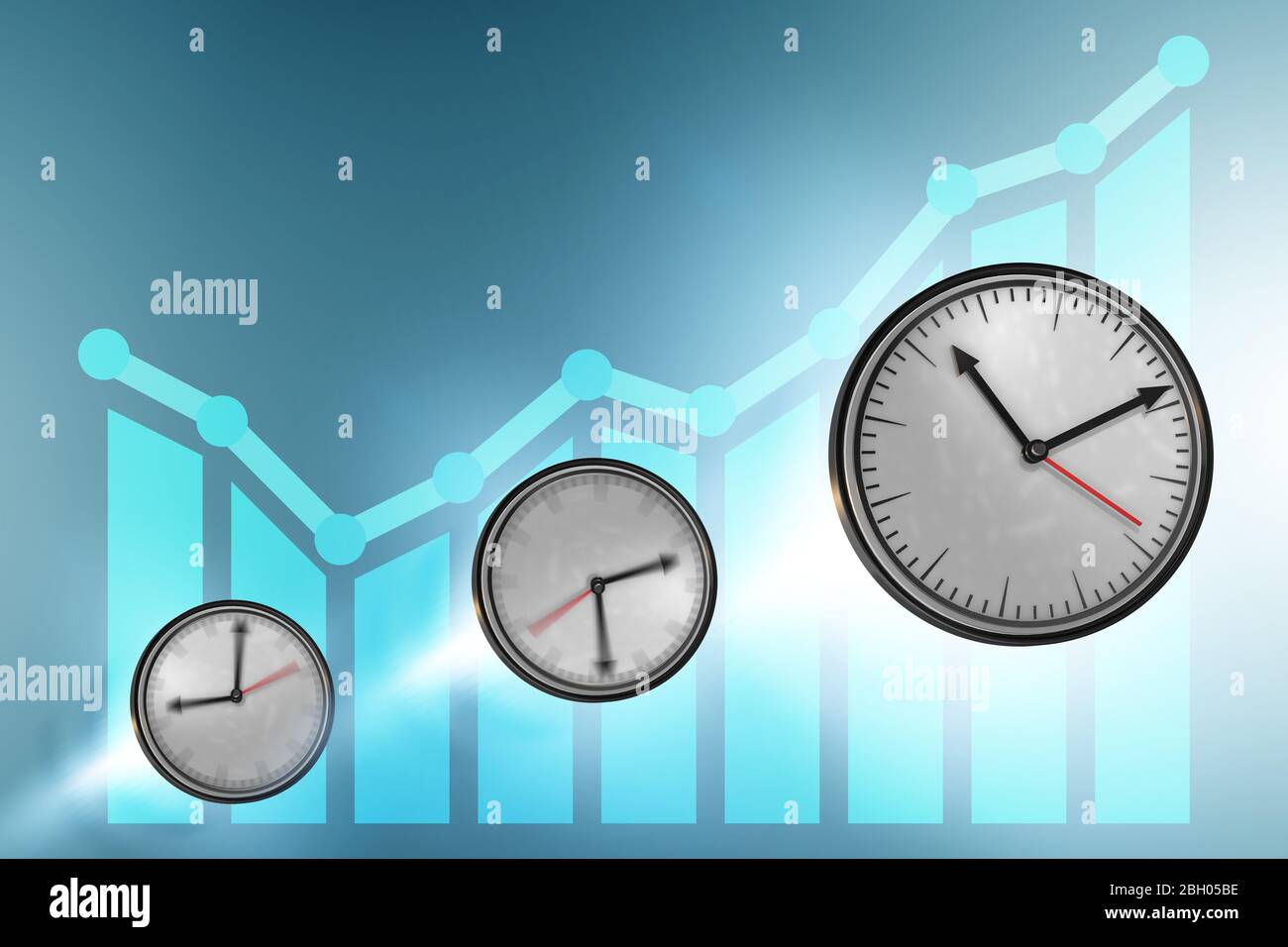 Illustration of the time and growth - 3d rendering Stock Photo - Alamy