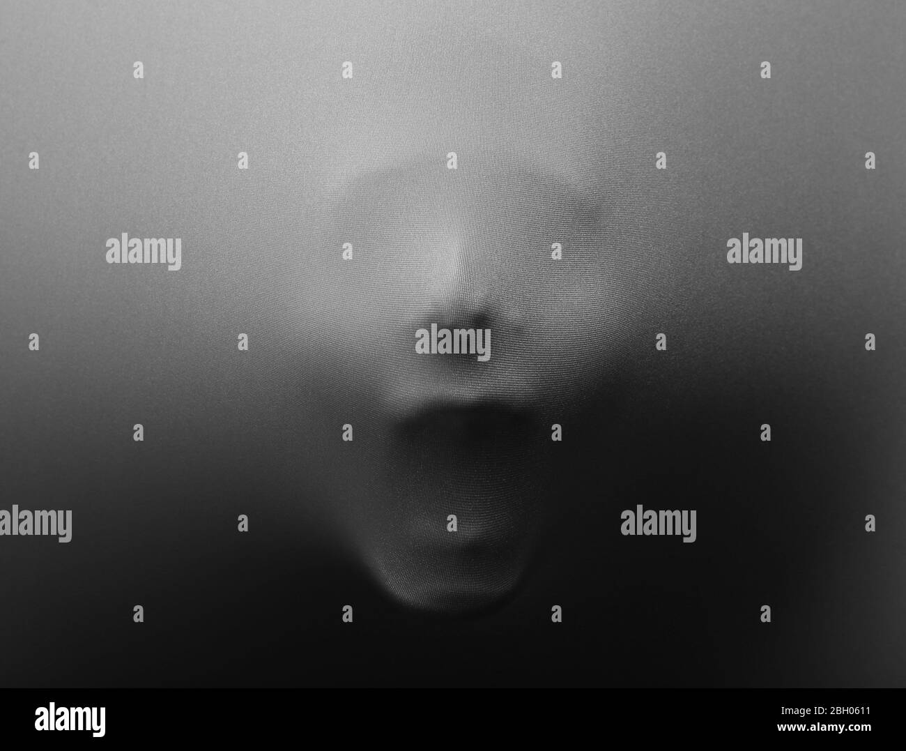 Screaming face through fabric hi-res stock photography and images - Alamy