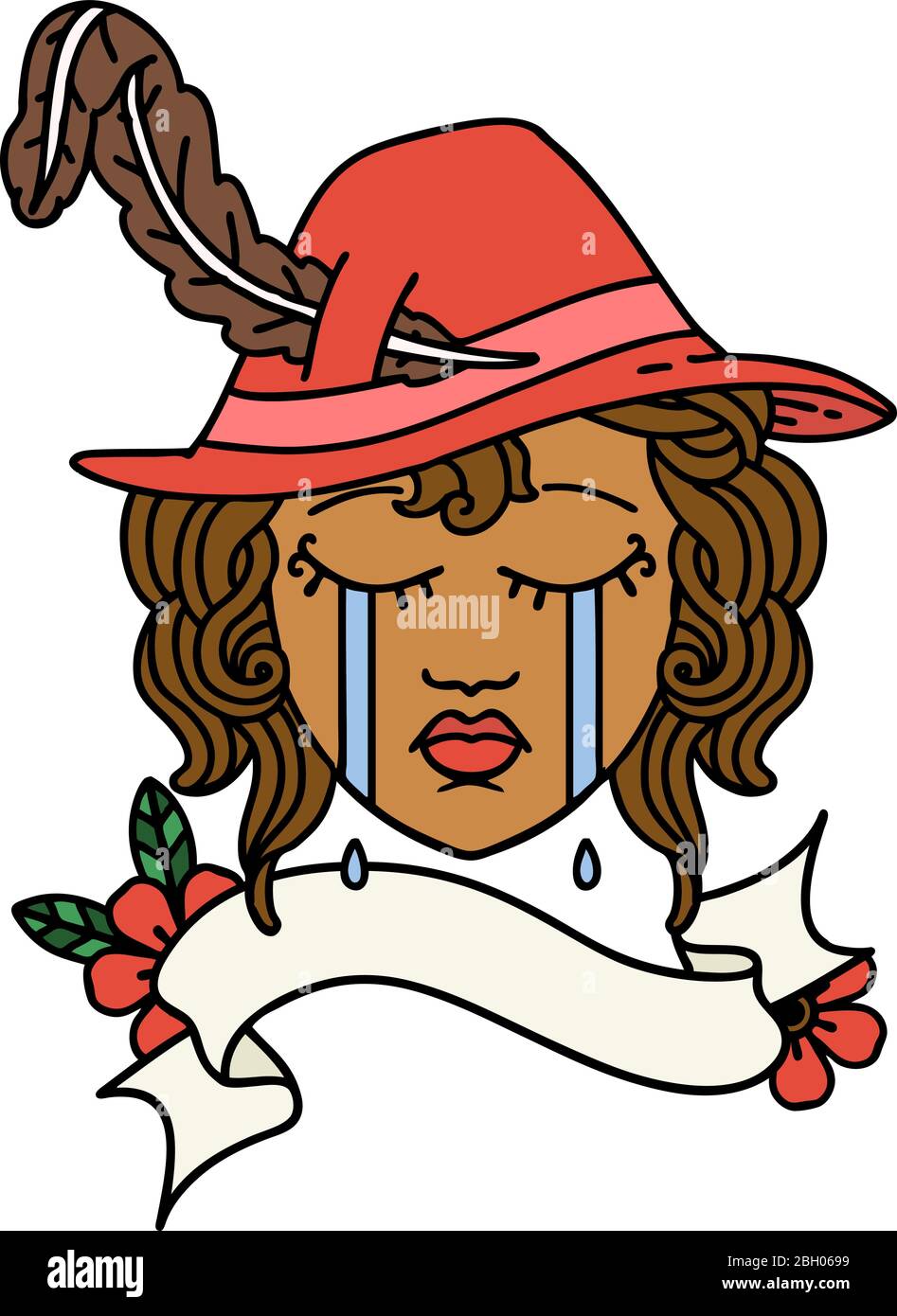 Retro Tattoo Style human bard character face Stock Vector Image & Art ...