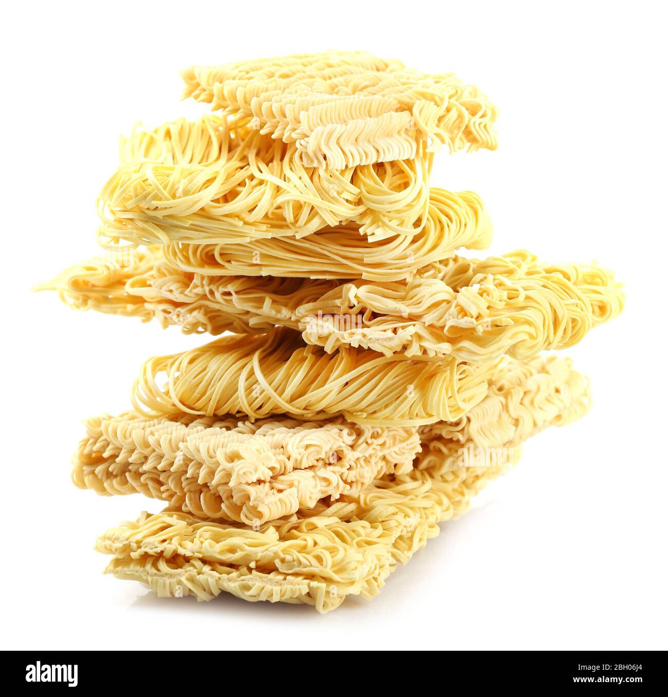 Different dry instant noodles isolated on white Stock Photo - Alamy