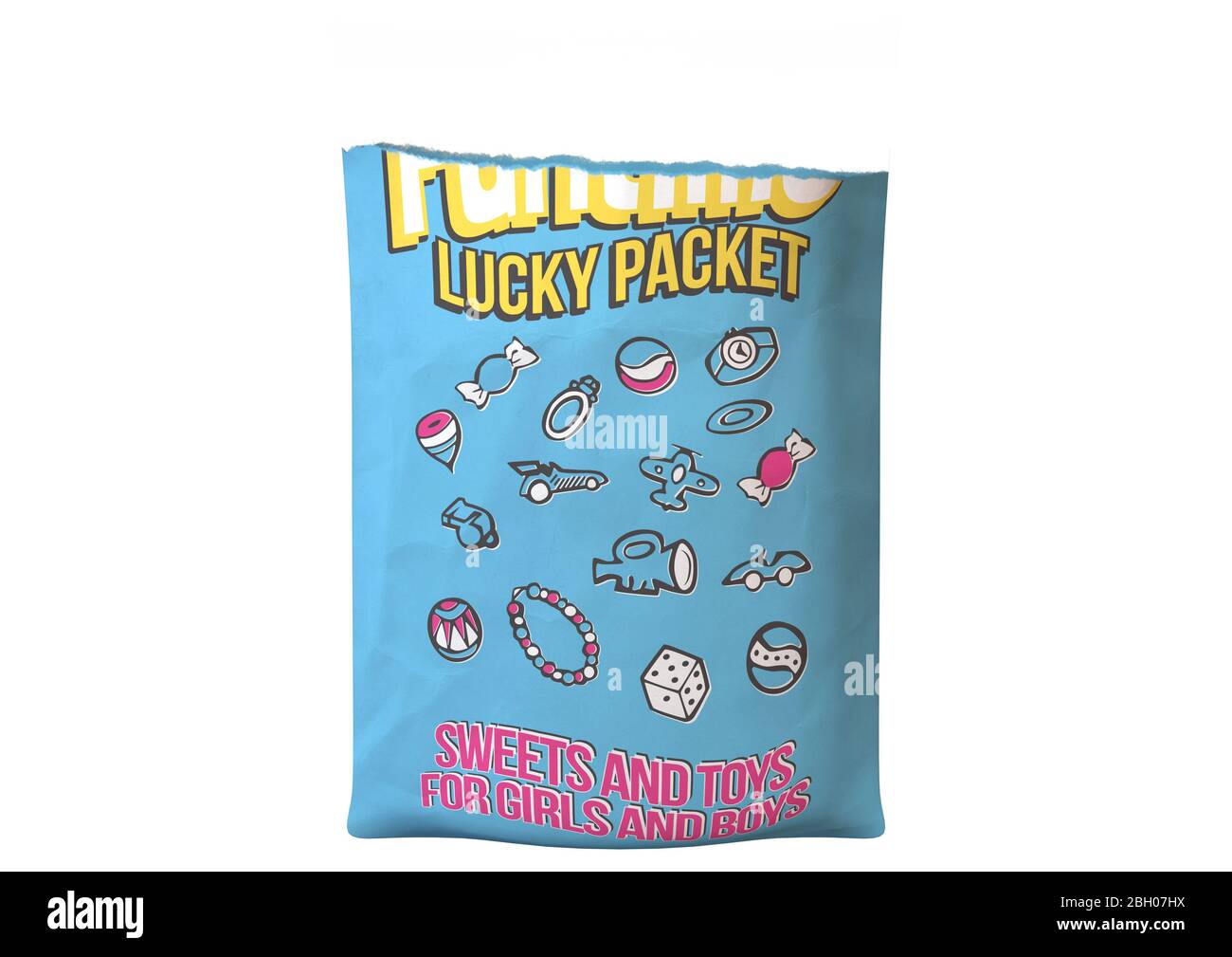 A concept design resembling a torn and opened classic childrens lucky ...