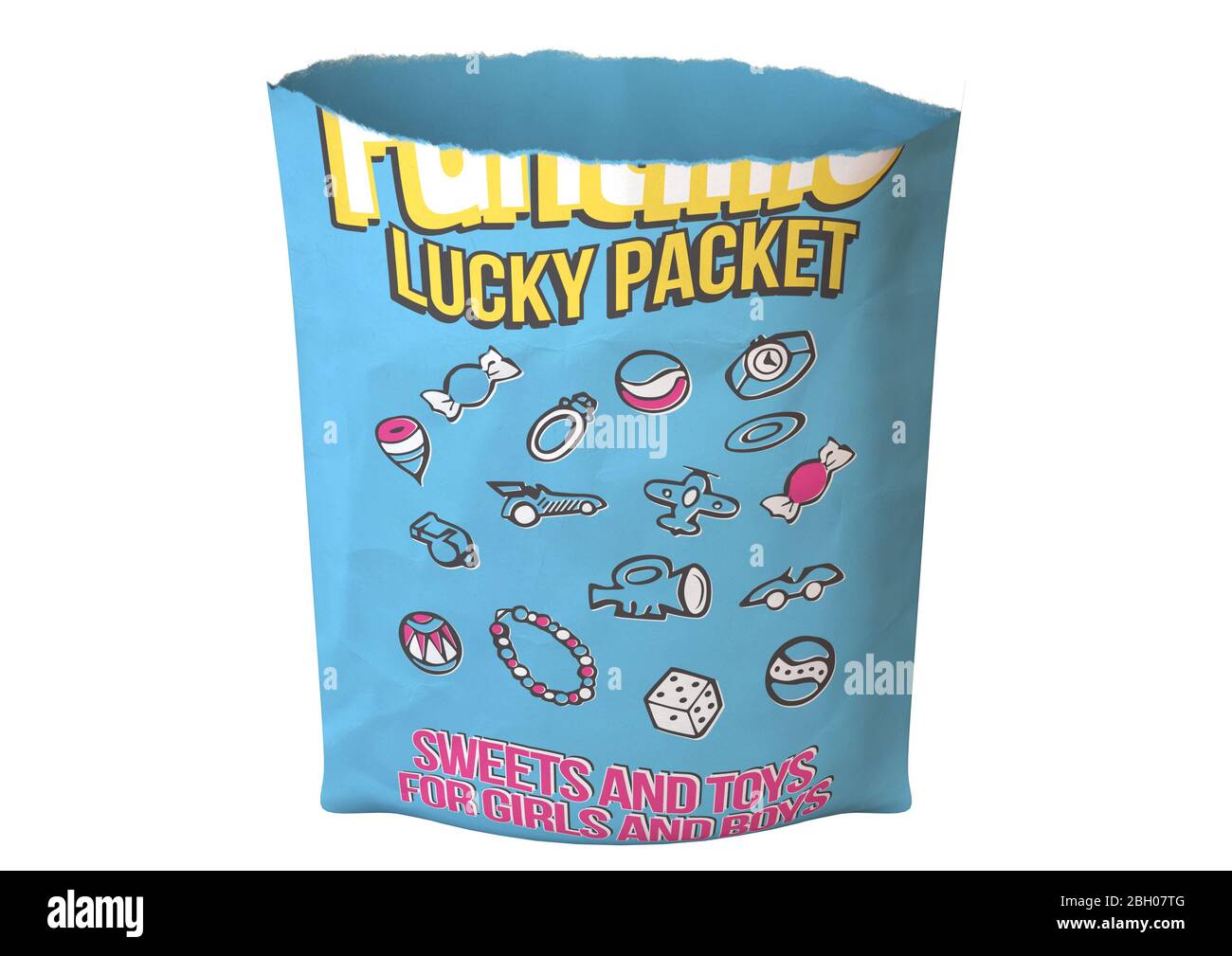 A concept design resembling a torn and opened classic childrens lucky ...