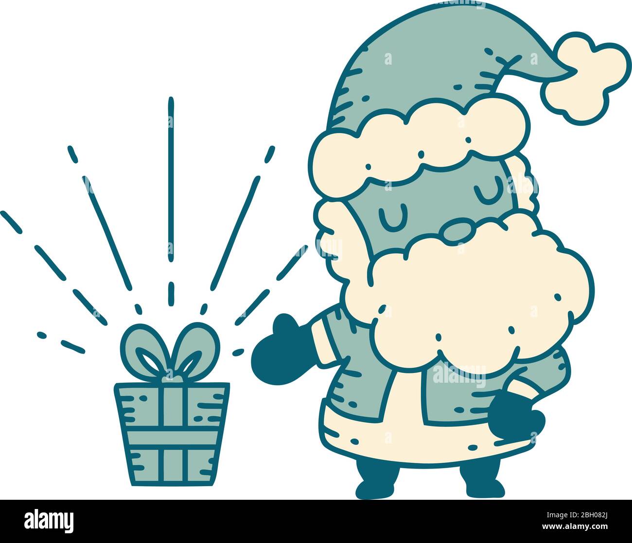 illustration of a traditional tattoo style santa claus christmas ...