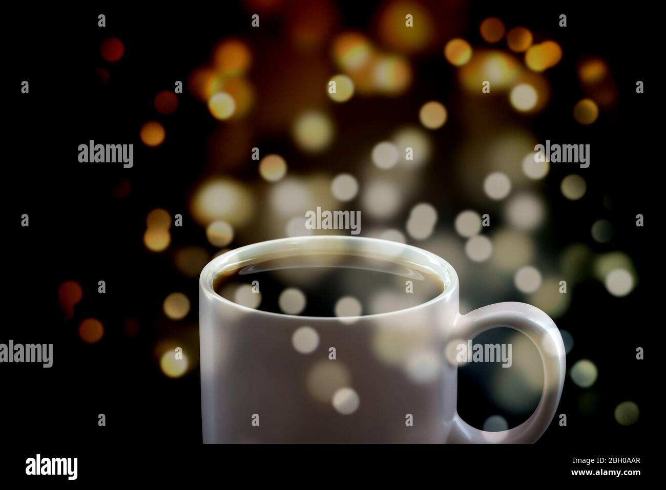 A coffee cup lit up with lights, it's the highlight of our day Stock ...