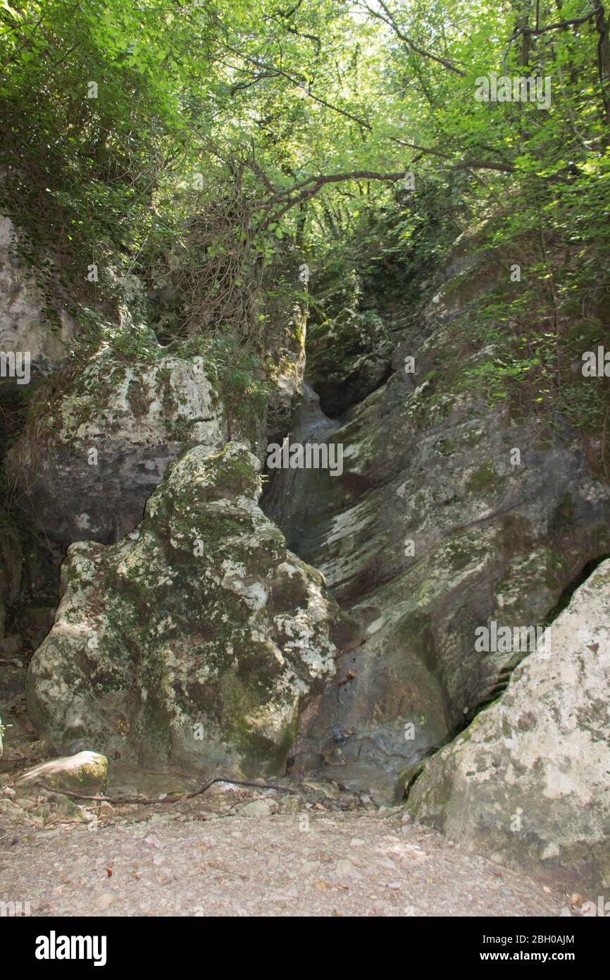 The view of waterfall of Monticelli Brusati, Lombardy, Italy Stock ...