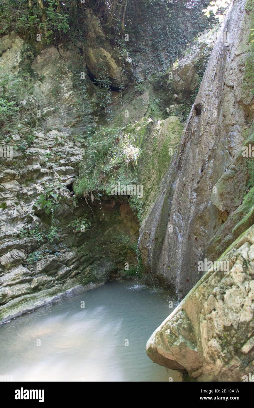 The view of waterfall of Monticelli Brusati, Lombardy, Italy Stock ...