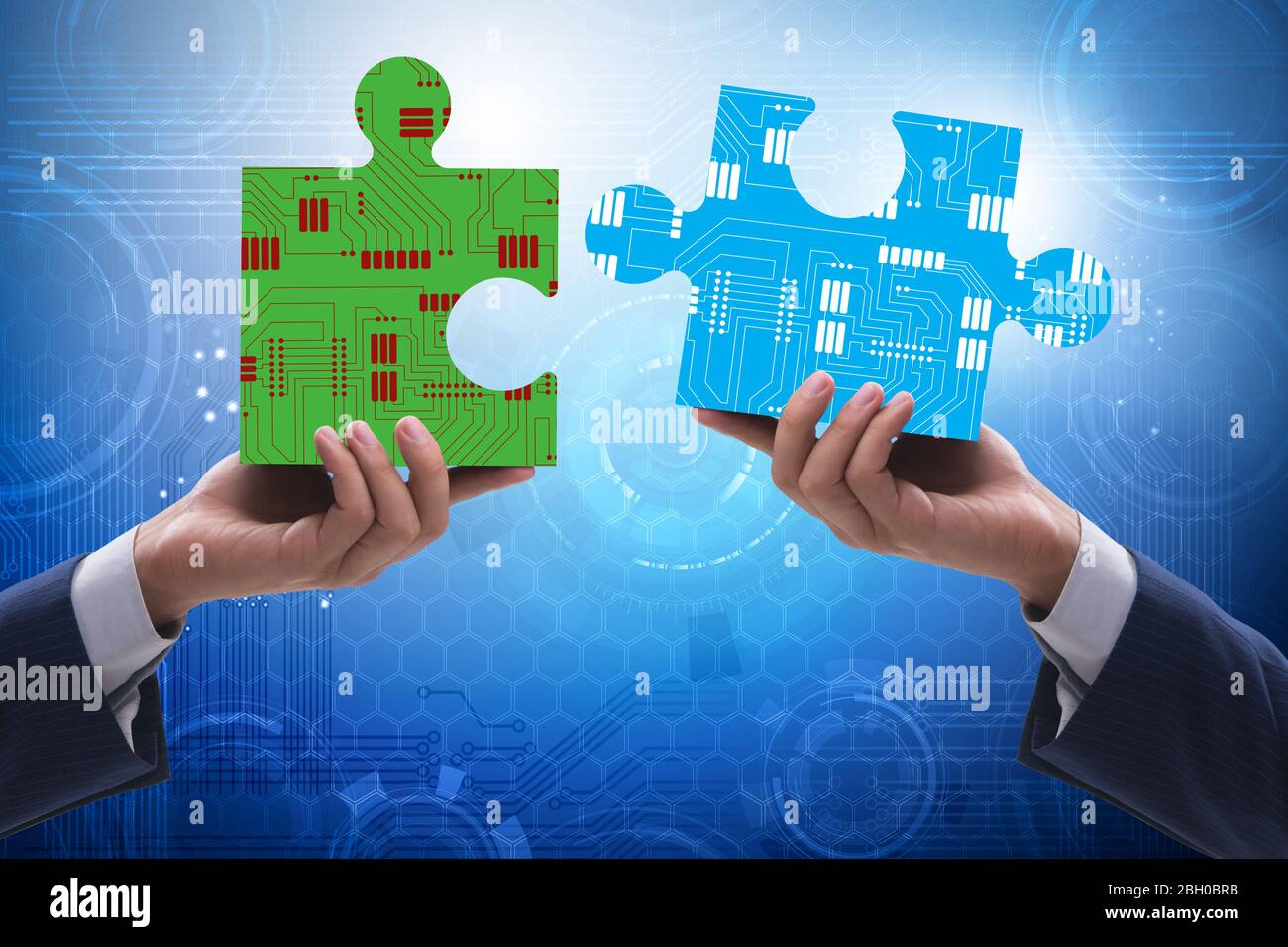 Digital transformation concept with the jigsaw puzzle Stock Photo - Alamy