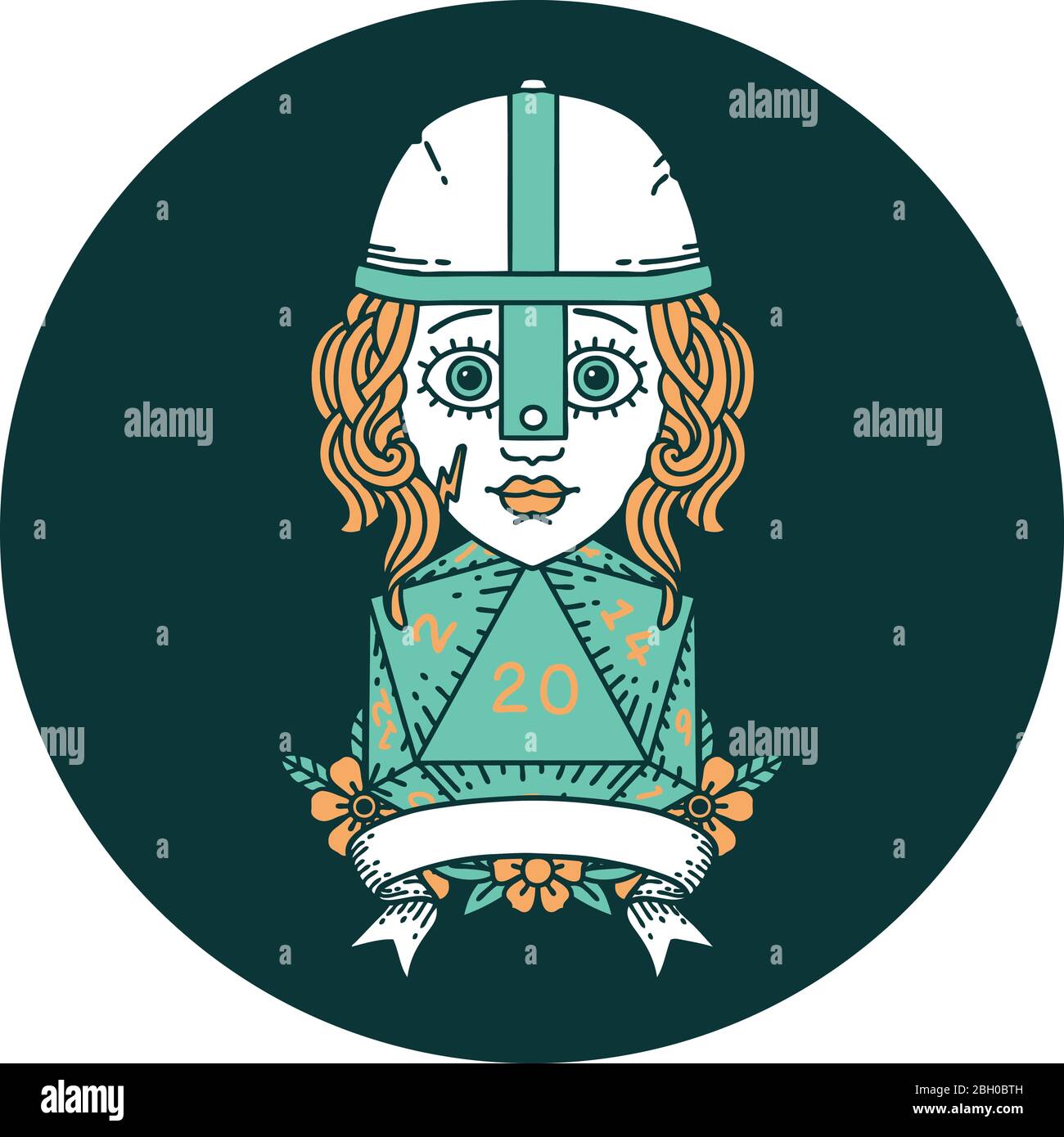 icon of human fighter with natural 20 roll Stock Vector Image & Art - Alamy