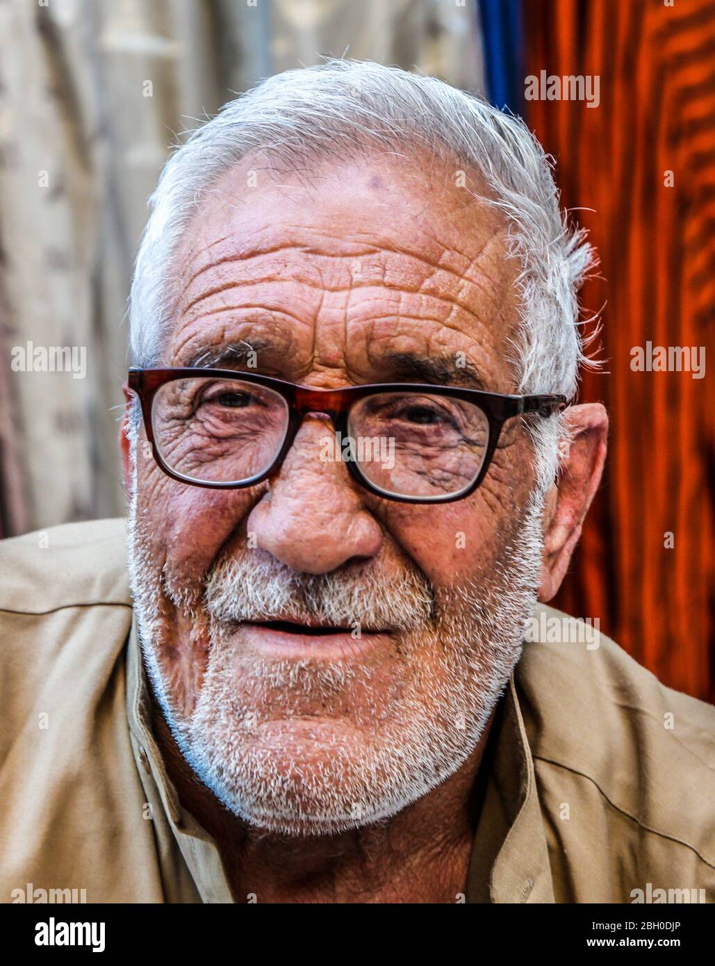 Baghdad, Iraq – 21 April, 2020: photo for an old man in Baghdad city in ...