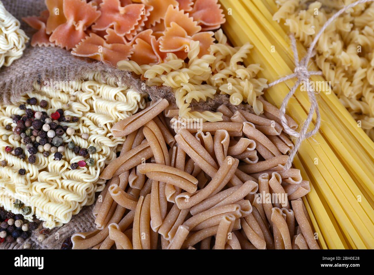 Different types of pasta close up Stock Photo - Alamy