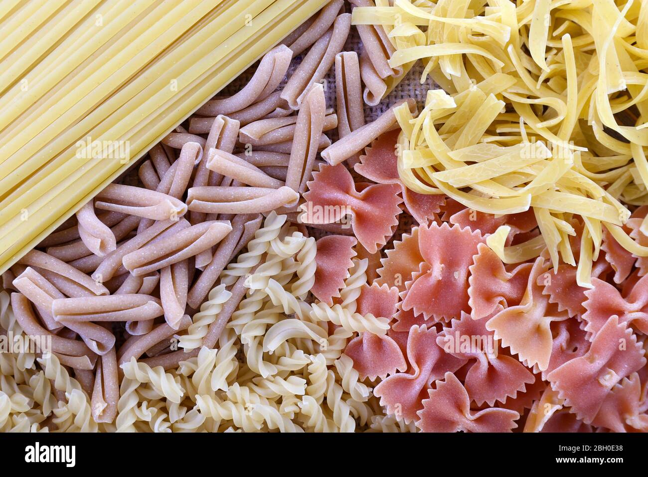 Different types of pasta close up Stock Photo - Alamy