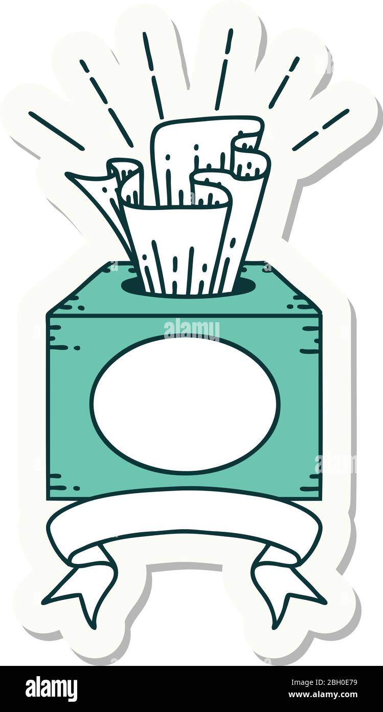 sticker of a tattoo style box of tissues Stock Vector Image & Art - Alamy