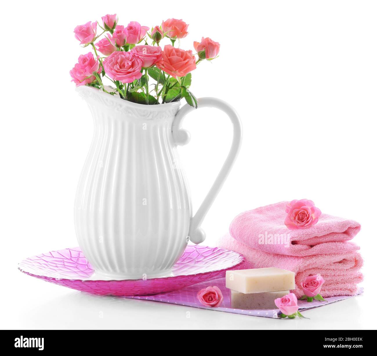 Set for washing face isolated on white Stock Photo - Alamy