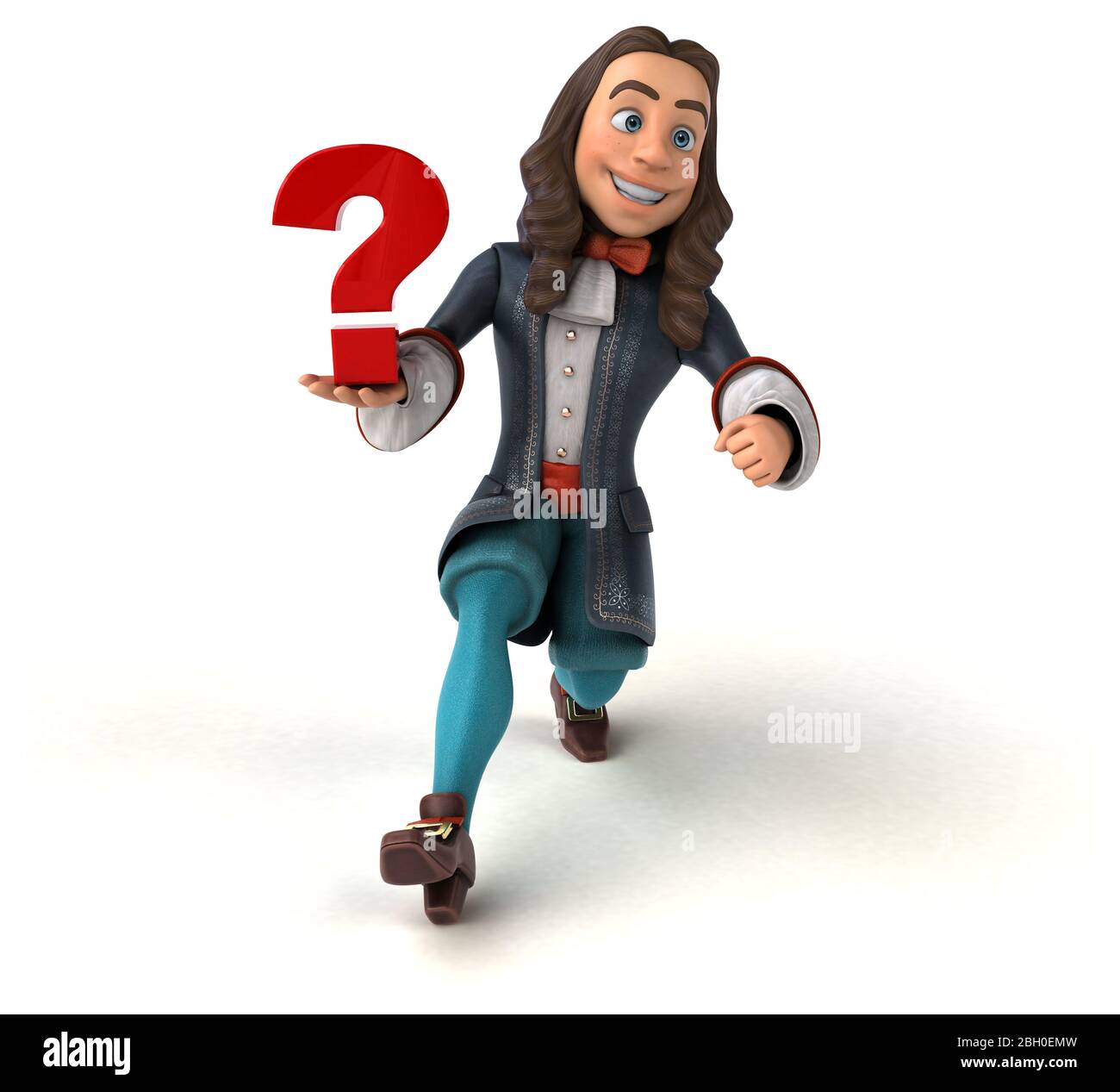 3D Illustration of a cartoon man in historical baroque costume Stock ...