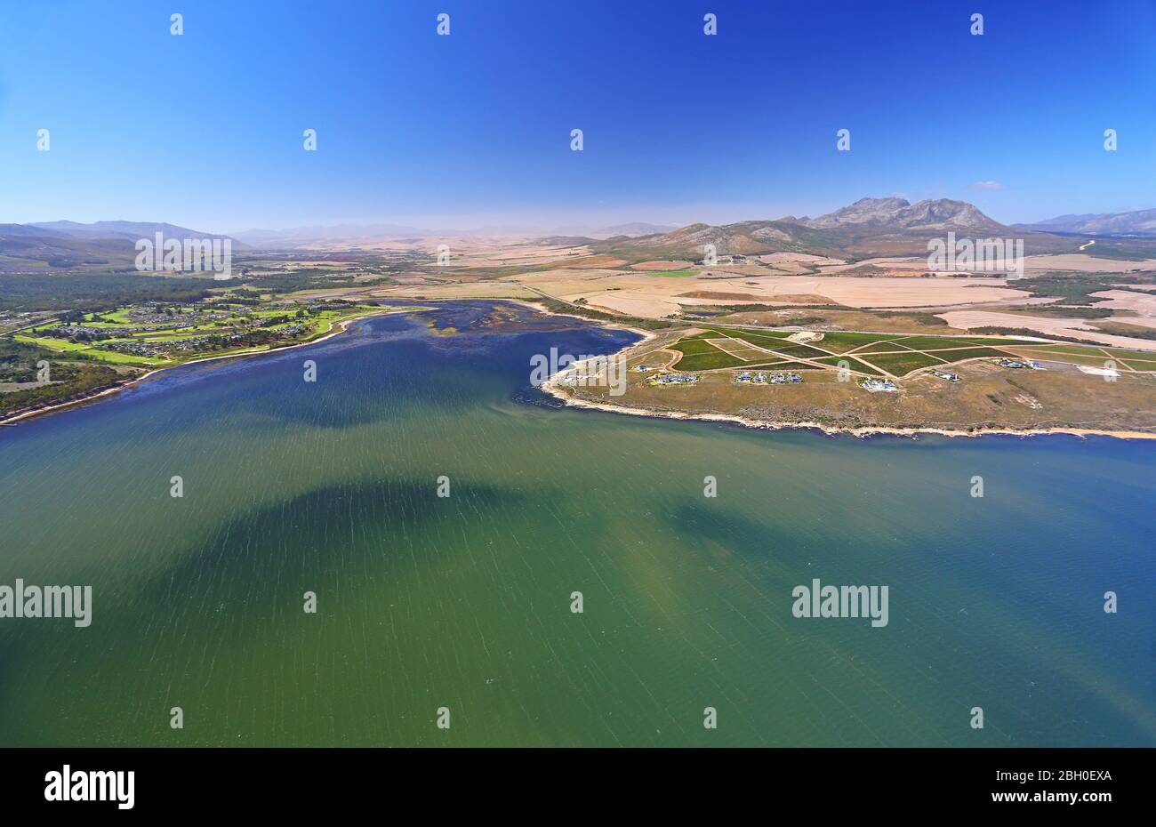 Aerial photo of Bot River lagoon and surrounding Stock Photo - Alamy