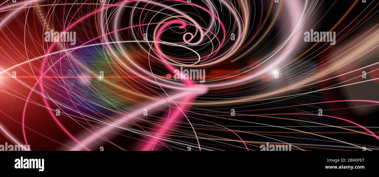 Futuristic particle panorama background design illustration with lights ...