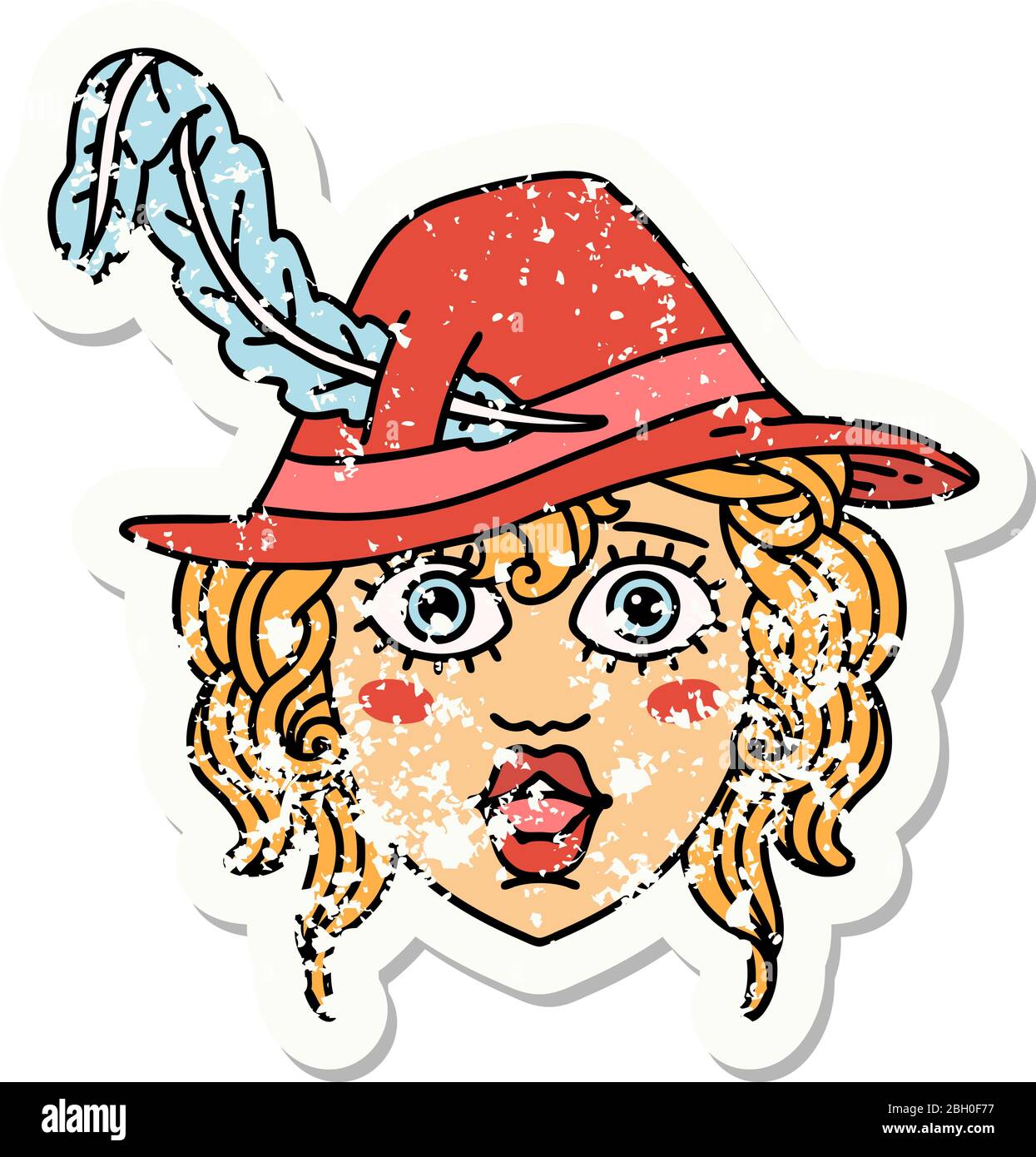 grunge sticker of a human bard character Stock Vector Image & Art - Alamy