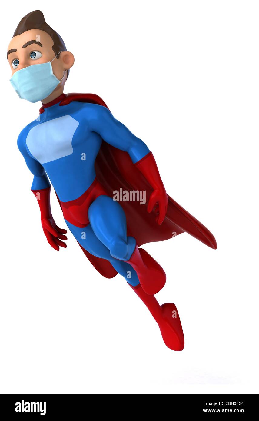3D illustration of a cartoon character with a mask Stock Photo - Alamy