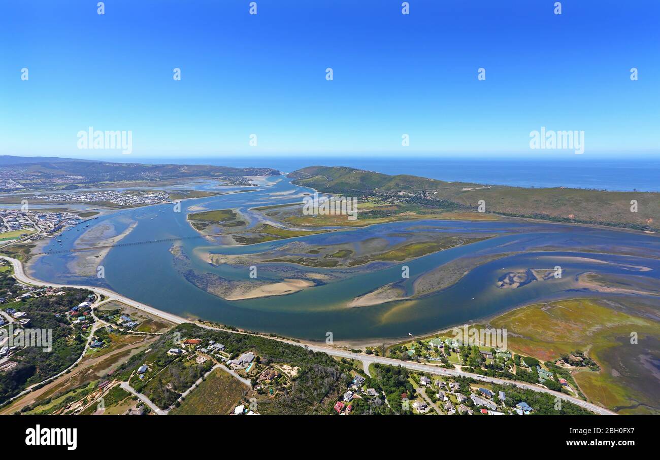 Aerial photo of Knysna lagoon Stock Photo - Alamy