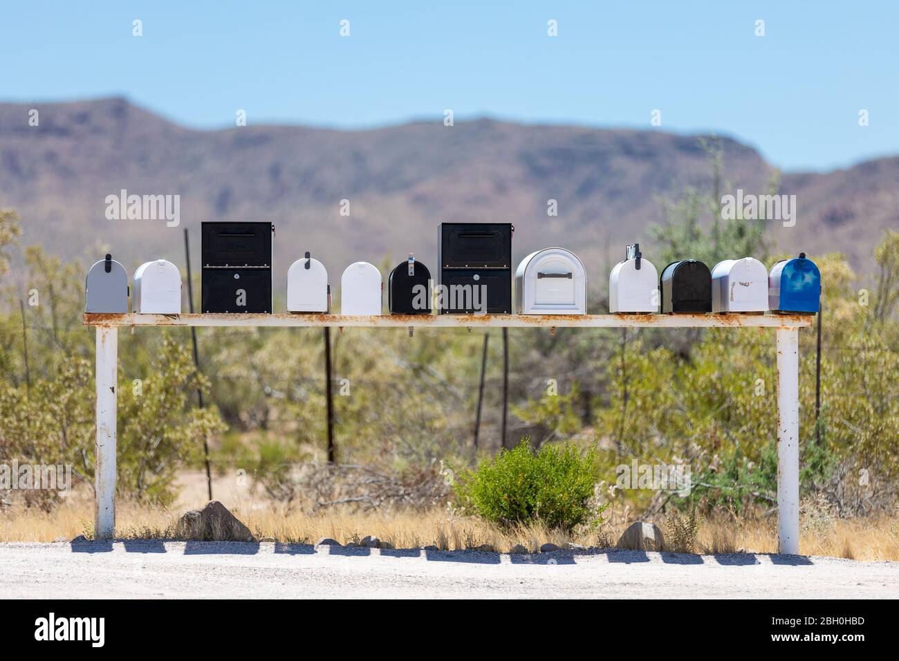 Symmetrical close up of a row of iconic traditional American ...
